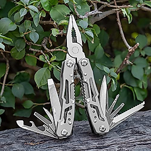 14-In-1 Multitool Pliers，Premium Portable Multi Tool ，with Safety Locking Professional Stainless Steel Multitool Pliers Pocket Knife,Apply to Survival, Camping, Gifts for Dad Husband Boyfriend