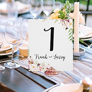 AiFanS Diamond Place Card Holders, Rose Gold Table Number Holders (12Pcs) - Elegant Acrylic Crystal-Like Design for Weddings and Events