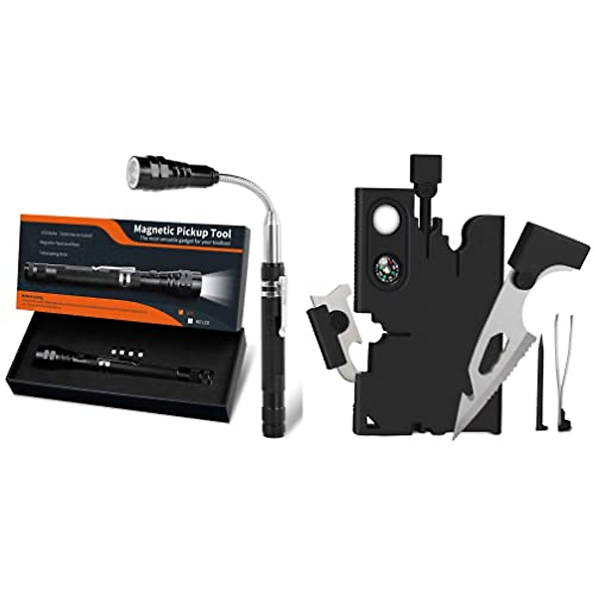 LED Magnetic Pickup Tool, Christmas Stocking Stuffers Gifts for Men Cool Stuff Gadgets, Telescoping Magnet Pickup Tools Extendable 22", Unique Birthday Gift for Dad, Grandpa for Hard to Reach Place