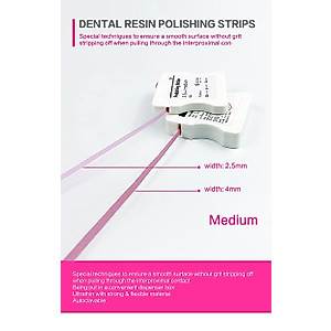 BELEON Dental Polishing Strips - Tooth Polisher Dental File for Teeth Sanding Grinding Deep Teeth Cleaning Tool Tooth Polish Abrasive Strip Oral Care Cleaning Tool - Medium 1 Roll 4mm x 6M