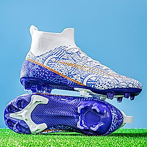 HAIMIAH Men's Women's Soccer Shoes Boys Gold-Soled Spikes Football Shoes Student Grass Training Shoes Outdoor Football Boots Unisex