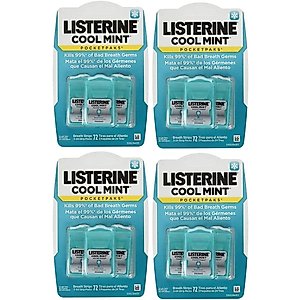 Listerine Cool Mint Pocketpaks Breath Strips, 12-24-Strip Pack Total 288 Strips
