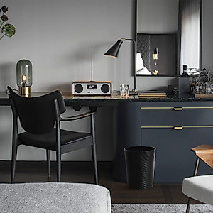 decorluxes Trash Cans, Plastic Small Trash Can, 1.8 Gallon Bedroom Trash Can, Office Trash Can, Waste Can for Bathroom (2, Black)