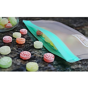 Reusable Storage Bags – 12 Pack BPA FREE PEVA LEAKPROOF Ziplock Freezer Bags (4 Gallon Bags, 4 Sandwich Bags, 4 Snack Bags) EXTRA THICK Resealable Bags for Meat Fruit Veggies