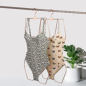 Rose Gold Full Body Shape Metal Wire Swimwear Swimsuit Display Hangers for Dress，Bikini，Lingerie Hangers (10 Pack ，Rose Gold)