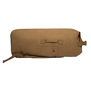 Rothco Canvas Double Strap Duffle Bag: 89.6L Capacity for Durability and Convenience – Coyote Brown