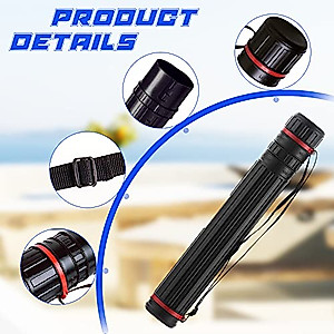 TOOYFUL Extendable Poster Tubes Expand from 18”to 28'' with Shoulder Strap, Carry Documents, Blueprints, Drawings and Art, Black Portable Storage Cases