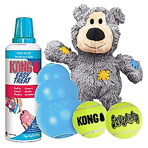 KONG - Puppy Starter Dog Toy Kit - Blue Toy for Small Puppies