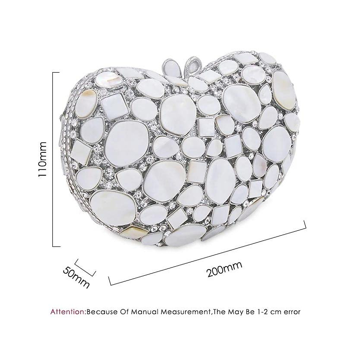 ZLXDP Marble Heart Shape Precious Stone Crystal Evening Bags Cocktail Bride Wedding Clutches Handbags Banquet Bags (Color : E, Size : 1)