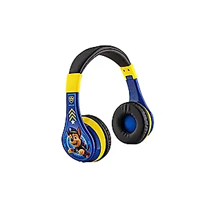 eKids Paw Patrol Kids Bluetooth Headphones, Wireless Headphones with Microphone Includes Aux Cord, Volume Reduced Kids Foldable Headphones for School, Home, or Travel