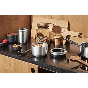 EVA SOLO | to Go Thermo mealbox 22oz | Practical to Go Lunchbox with Insulated Bowl and Double-Walled lid to Keep Contents hot for up to 6 Hours or Cool for up to 12 Hours | Steel/Black