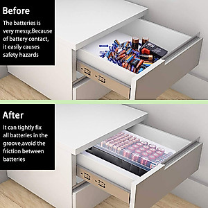 Battery Organizer Storage Case Holder with Tester Holds 98 Battery