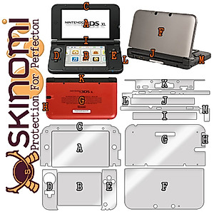 Skinomi Full Body Skin TechSkin Protector for Nintendo 3DS XL (2012, 1st Generation) (Screen Protector + Back Cover) HD Film