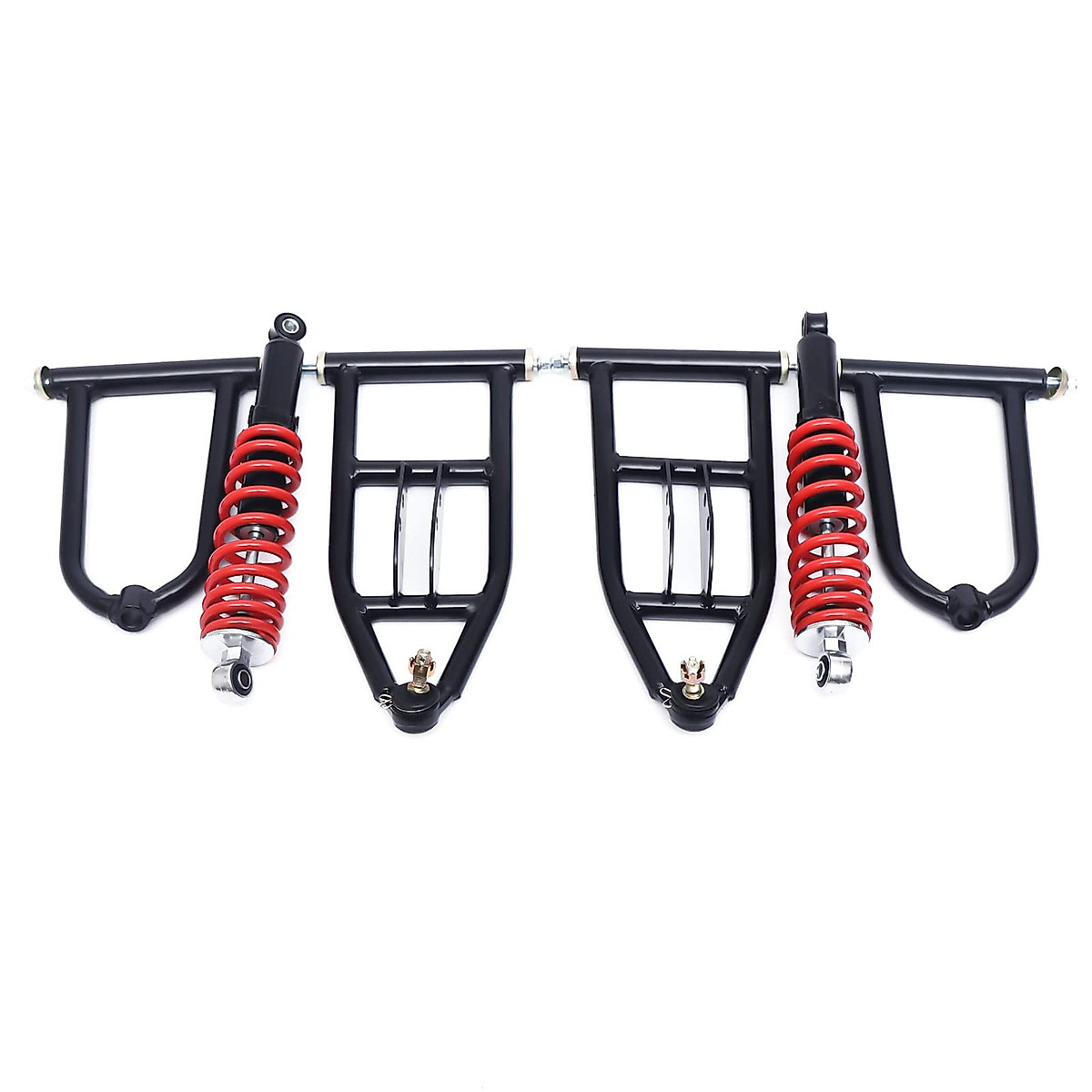 CHUNILLE Suspension Swing Arm Assembly Metal Suspension Swing Arm Upper/Lower Steering Knuckle Spindle Suspension+Shock For ATV Go Kart (340mm)