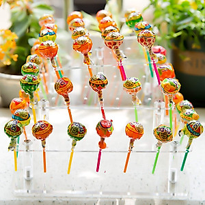 KINJOEK 56 Holes 3 Tier Acrylic Cake Pop Stand, Square Clear Cake Pop Holder, Lollipop Candy Stick Display for Party Birthday Weddings Christmas Anniversaries Gift Decorative