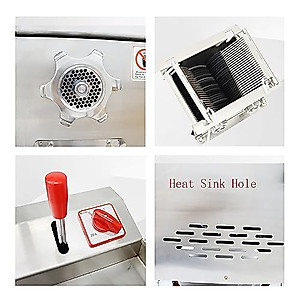 LGXEnzhuo Mincing and Cutting Dual-purpose Meat Cutter with 4mm Stainless Steel Blade and 2 Meat Grinder Tool Double-clutch Switch 110V 2200W