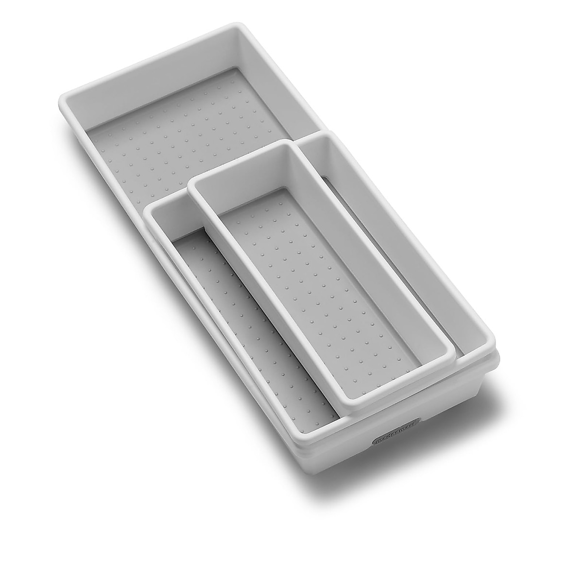 madesmart Classic 3-Tray Bin Pack - White | CLASSIC COLLECTION | Multi-Purpose Storage | Soft-grip Lining and Non-slip Rubber Feet | Durable | BPA-Free