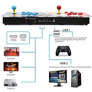 【30000 Games in 1】 Arcade Game Console ,Pandora Treasure 3D Double Stick,30000 Classic Arcade Game,Search Games, Support 3D Games,Favorite List, 4 Players Online Game,1280X720 Full HD Video Game