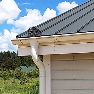 ULTECHNOVO Rooftop Drain Cover Roof Line Cap 4pcs Down Pipe Gutter Balloon Guard Expandable Filter Strainer Stops Blockage from Leaves and Debris (Black) Anti Blocking Strainer Downspout Filter