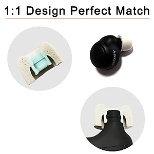 Foam Ear Tips for Sony WF-1000XM4/WF-1000XM5 Tips Replacement for Sony LinkBuds S/WF-C500/WF-1000XM3 Earbuds Tips for Sony Case Cover 3 Pairs Medium Gray