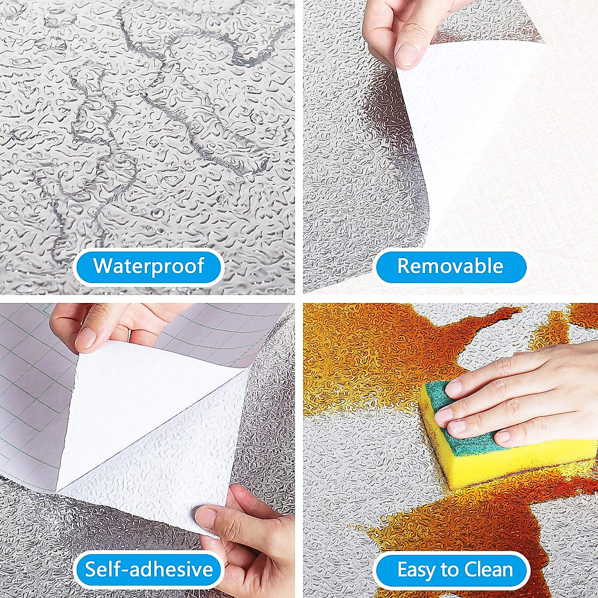 Cre8tive 24" x 118" Large Size Silver Stainless Steel Contact Paper Peel and Stick Aluminum Foil Sheet Wallpaper Waterproof Heat Resistant Oil Proof Wall Film for Kitchen Backsplash Countertop Cabinet