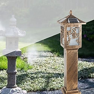 XMFXIAO Waterproof Outdoor Solar Column Head Light Home Garden Lighting Lawn Lamp Camping Convenient Night Lighting Equipment Modern Minimalist Villa Wall Decoration Lamp