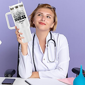 LifGif Nurse Personalized Laser Engraved 40 oz Large Tumbler with Handle, Nurse Gifts for Birthday, Appreciation Week, Nursing School Graduation for Nurses, Nursing Gifts, Nurse Practitioner Gifts