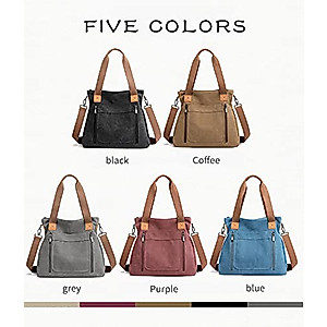 Eamom Purses and Handbags School Tote Bag Canvas Purses for Women Large Crossbody Bag for Women Canvas Shoulder Bag (Coffee)