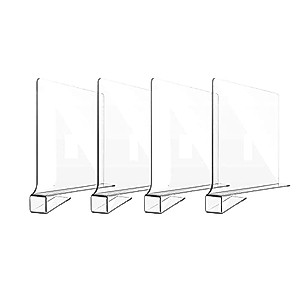 NEXT LEVEL ITEM Acrylic Shelf Dividers, Shelf dividers for Closets with Wooden Shelves, Shelf dividers, Clear Shelf Divider, Shelf dividers for Closet Organization, Closet Shelf Divider– Pack of 4
