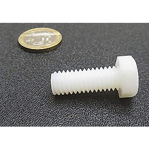 Natural Nylon Hex Head Bolts FT 3/8"-16 Thread x 1.00" Long 50 pcs