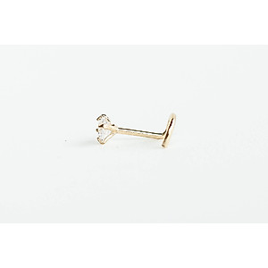 14k Gold Cubic Zirconia Nose Ring (3mm)