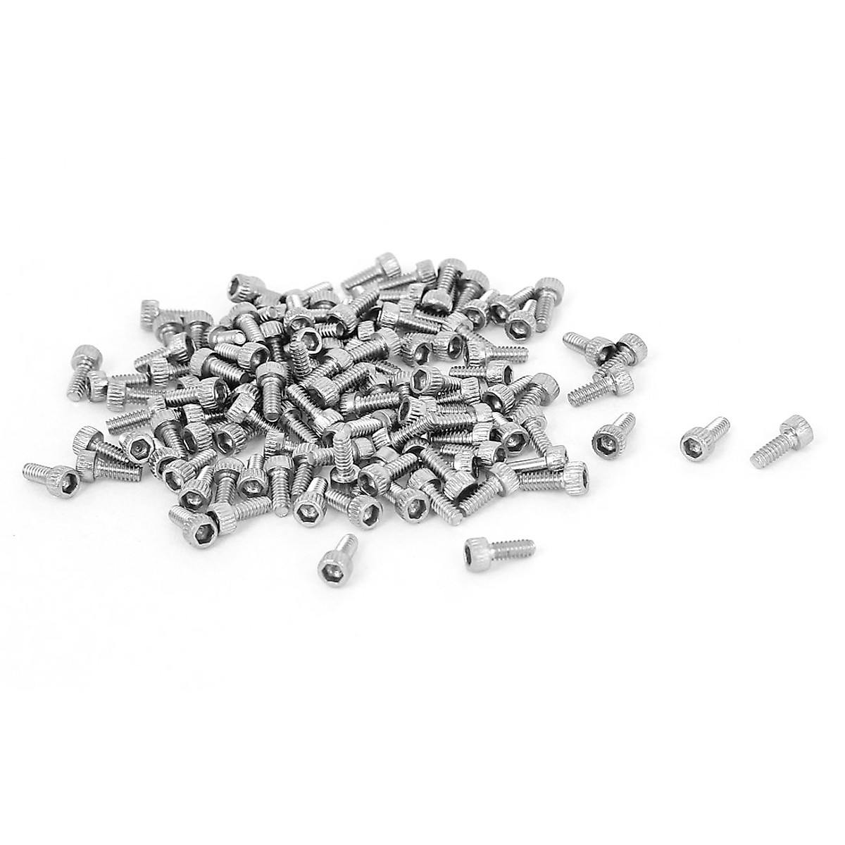 M1.6x4mm 0.35mm Pitch Hex Key Socket Head Cap Screw Bolts 100pcs