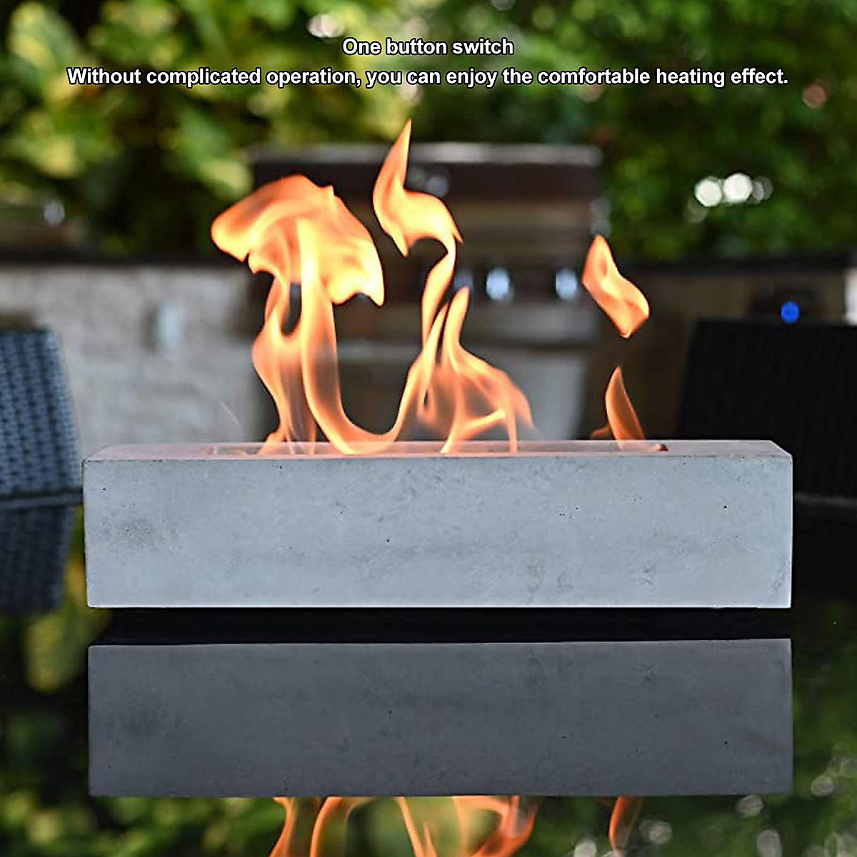 ICRPSTU Fireplace Indoor Table Fireplace Hot Cement Stainless Steel Real Fire Effect for Home