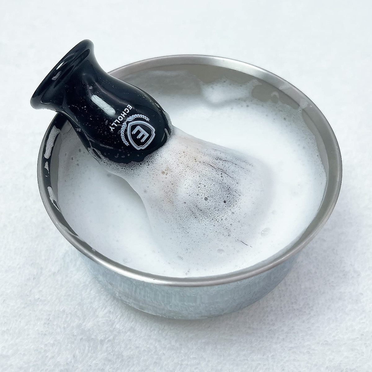 Luxury Shaving Brushes For Men by Echolly-Super Strong NO Shedding Bristle Shave Brushes for Men-Smooth Acrylic Handle Legacy Shave Brush-Rich and Fast Lather Shaving Cream Brush Gifts for Fathers Day