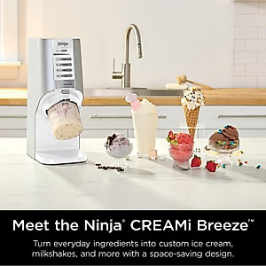 Ninja CREAMi Breeze Ice Cream Maker and Frozen Treat Maker 5 in 1 (Renewed) Bundle with 2 Year Enhanced Protection Pack