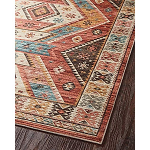 Loloi II Zion Collection ZIO-05 RED/Multi, Traditional 2'-3" x 3'-9" Accent Rug