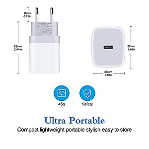 European Charger 2Pack EU Fast 20W USB C Charger Block Travel Plug PD Power Adapter for iPhone 14/14 Pro/14 Pro Max/13 Pro Max/13 Pro/13 Mini/13/12/11 Pro Max/XS Max/XR/X/8/SE 2022, Samsung, Android