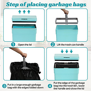 Dkeli Trash Can 13 Gallon Kitchen Trash Can for Bathroom Bedroom Home Office Automatic High-Capacity Plastic Touch Free Garbage Can with Lid Waste Bin 50 Liter, Set of 2