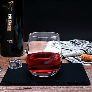 Cadamada Wine Glasses,12oz Stemless Wine Glass,for Red or White Wine,High-end Banquet, Party, Bar, Wedding, Gift (24 pcs)