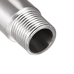 uxcell Shower Head Extension Arm Stainless Steel 1/2PT Male to 1/2PT Female Thread 60mm Length Cast Pipe Fitting Coupler 2Pcs