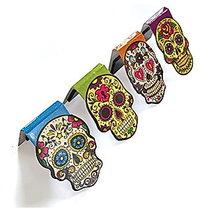 Paper House Productions Cliplets Set of 4 1" Magnetic Die-Cut Page-Top Bookmarks - Sugar Skulls