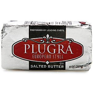 Plugra European Style Salted Butter, 8 Ounce (Pack of 12)