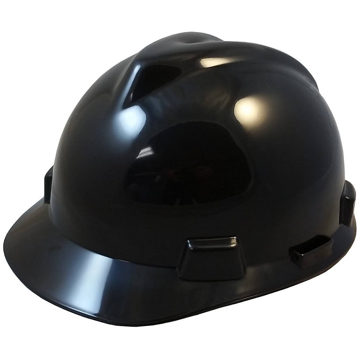 MSA V Jumbo (Large) Size Cap Style Hard Hats w/FasTrac III Suspensions and Handy Tote Bag - Black