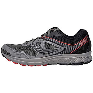 Saucony Men's Cohesion 10 Grey/Black/Red Running Shoe 10 M US