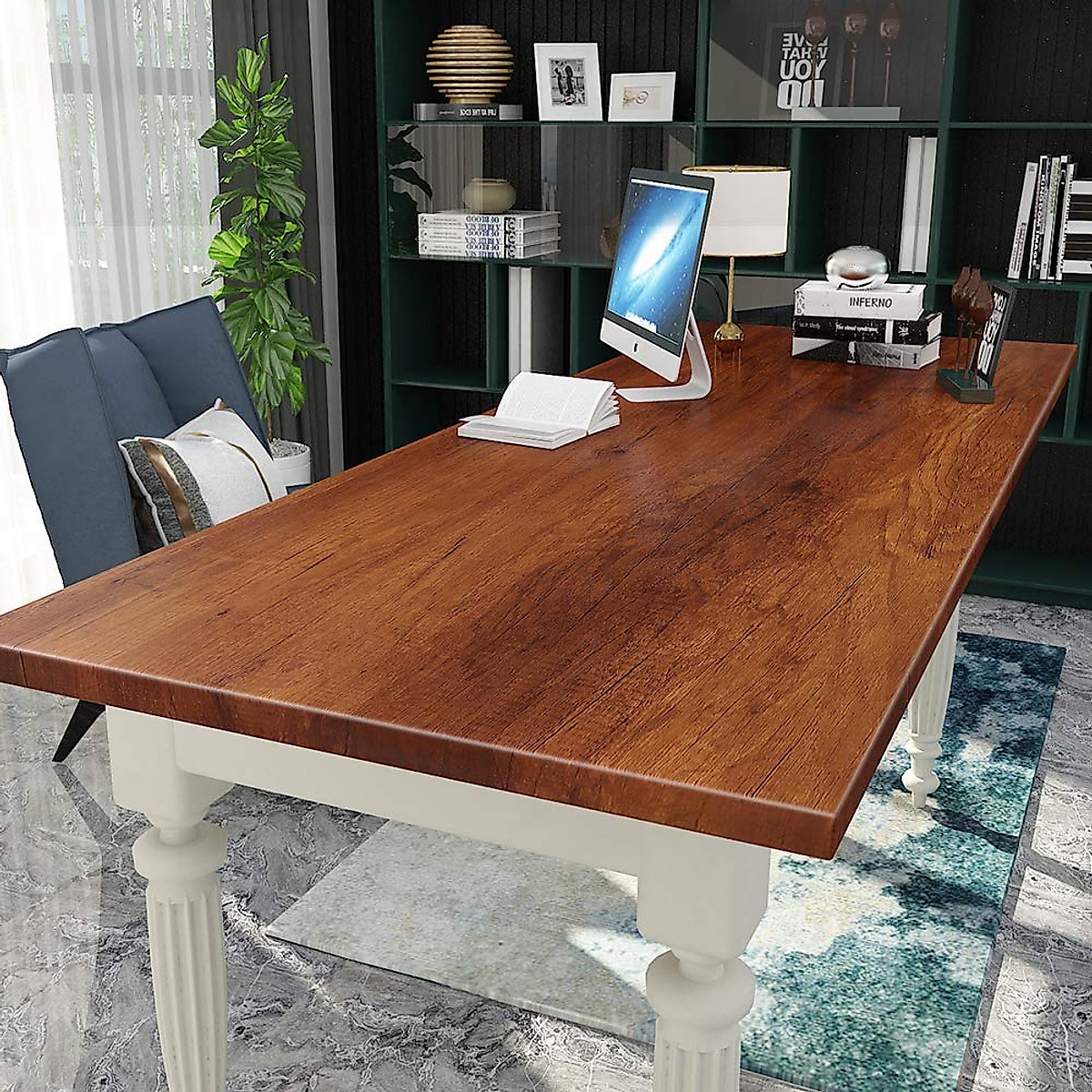 Livelynine Brown Wood Contact Paper Waterproof Kitchen Cabinet Wallpaper Peel and Stick Wood Stickers for Furniture Wood Grain Vinyl Wrap for Cabinets Desk Table Kitchen Counter Top Covers 15.8"x78.8"