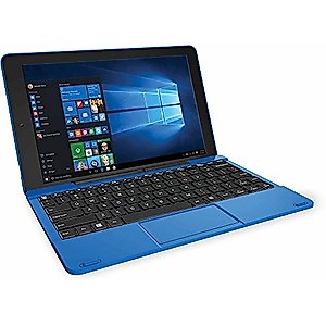 RCA Cambio 10.1" 2-in-1 Tablet 32GB Intel Quad Core Windows 10 Blue Touchscreen Laptop Computer with Bluetooth and WiFi