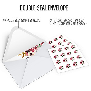 Boho Floral Thank You Cards for Designer Thank You Notes! Bulk Set of 48 Blank Cards with Envelopes for Baby Shower Note Cards, Wedding Thank You Cards and Bridal Shower Thankyou Card