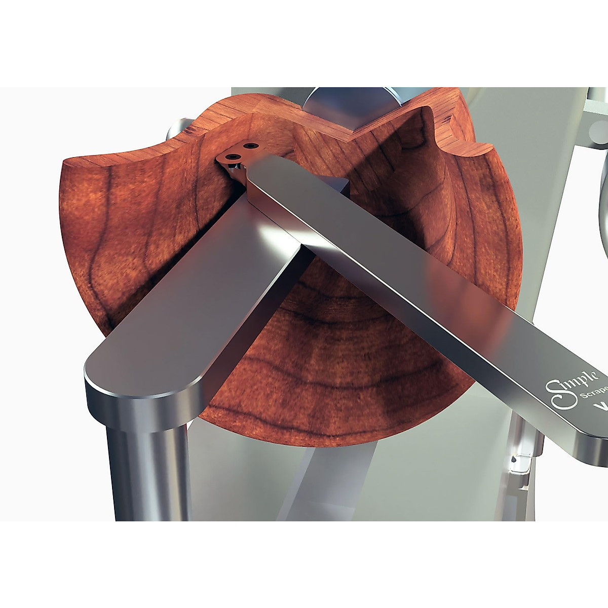 Simple Woodturning Tools Simple Scraper V 12" long angled carbide tool for steep or straight inside walls and bottom finishing, USA Made (Unhandled, Oval Cutter)