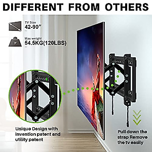 USX MOUNT Advanced Tilt TV Wall Mount for Most 42-90 inch TVs, Easy to Install Extension TV Mount Extending to 7 inch, Universal Wall Mount TV Bracket Up to 24'' Studs, VESA 600 x 400mm and 120lbs