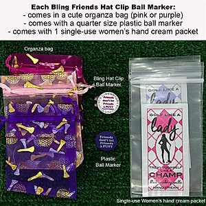 Giggle Golf Bling Friends don't let Friends 3 Putt Golf Ball Marker with A Magnetic Hat Clip | Fun Golf Accessories for Women
